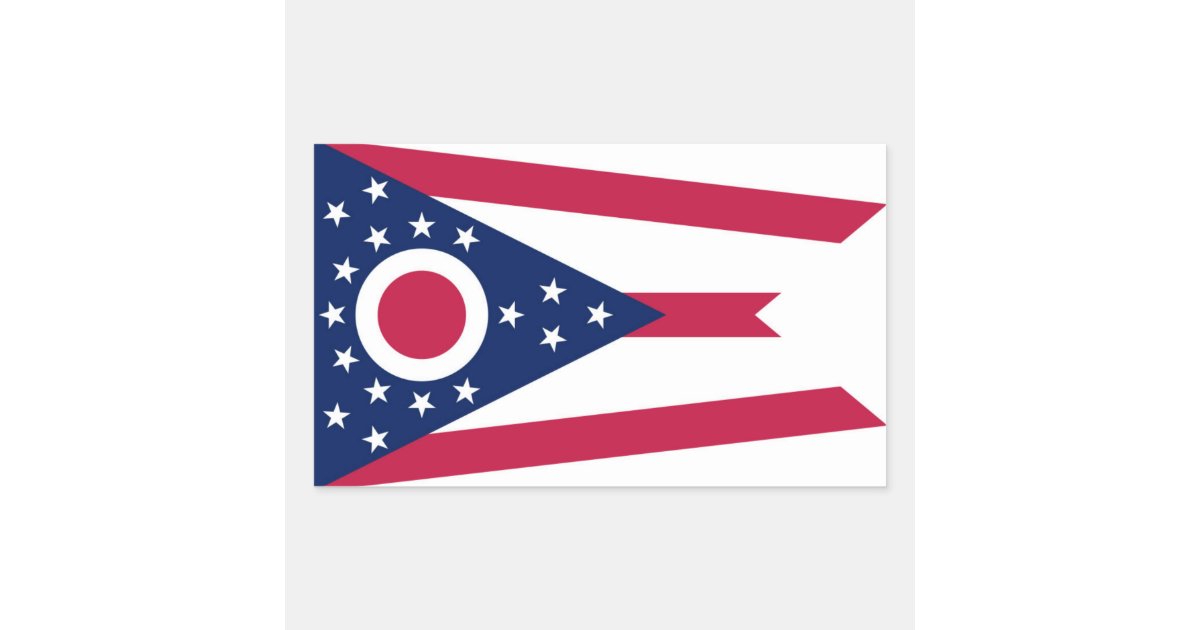 Ohio State flag Rectangular Sticker | Zazzle
