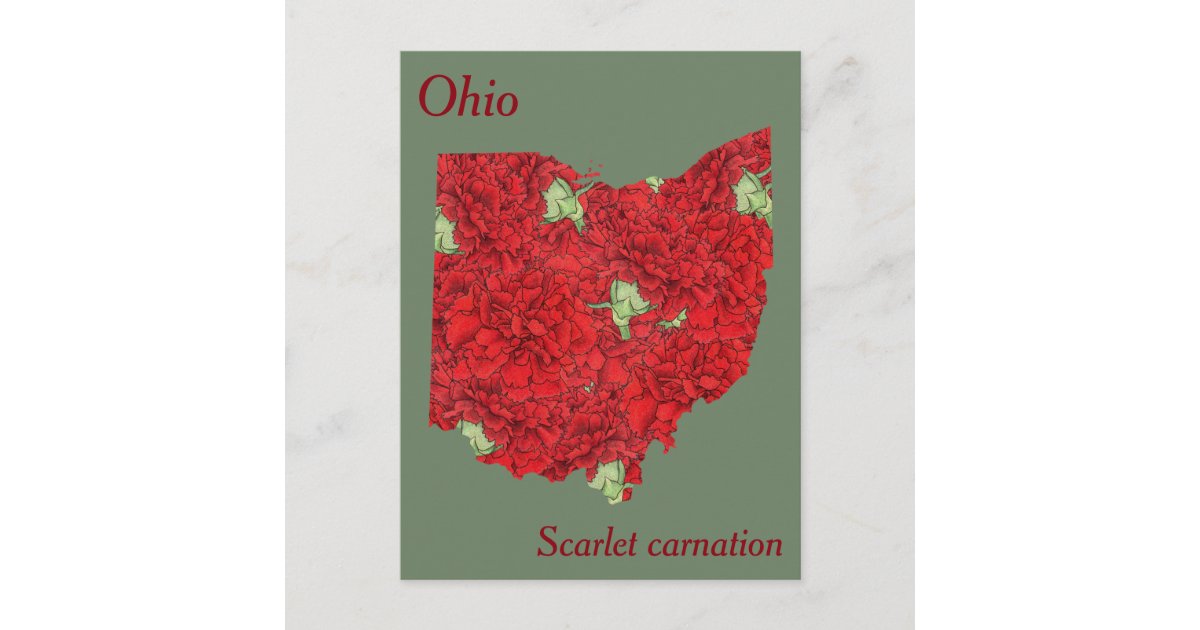 Ohio State Flower Collage Map Postcard | Zazzle