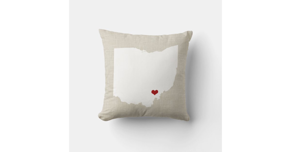 Ohio State Pillow Faux Linen Personalized | Zazzle