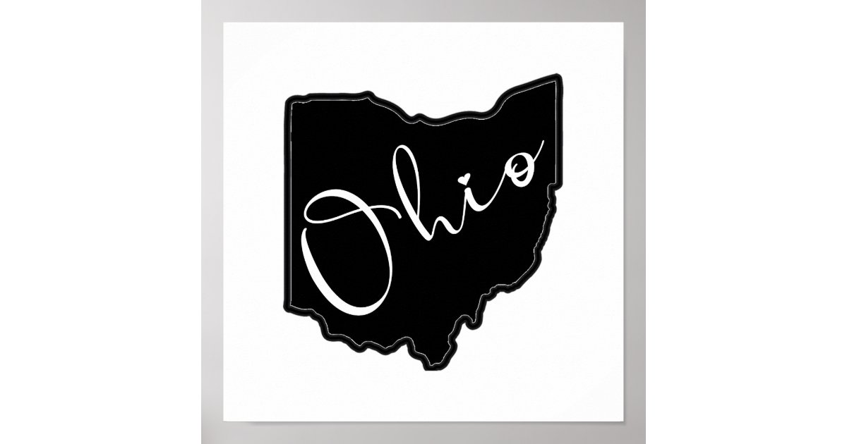 Ohio State Shape Outline - Ohio Map Outline Poster | Zazzle