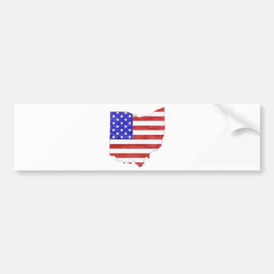 Ohio state shaped USA flag Bumper Sticker | Zazzle.com