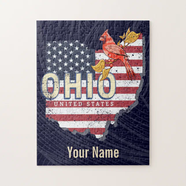 Ohio State United States Retro Map Vintage USA Jigsaw Puzzle | Zazzle