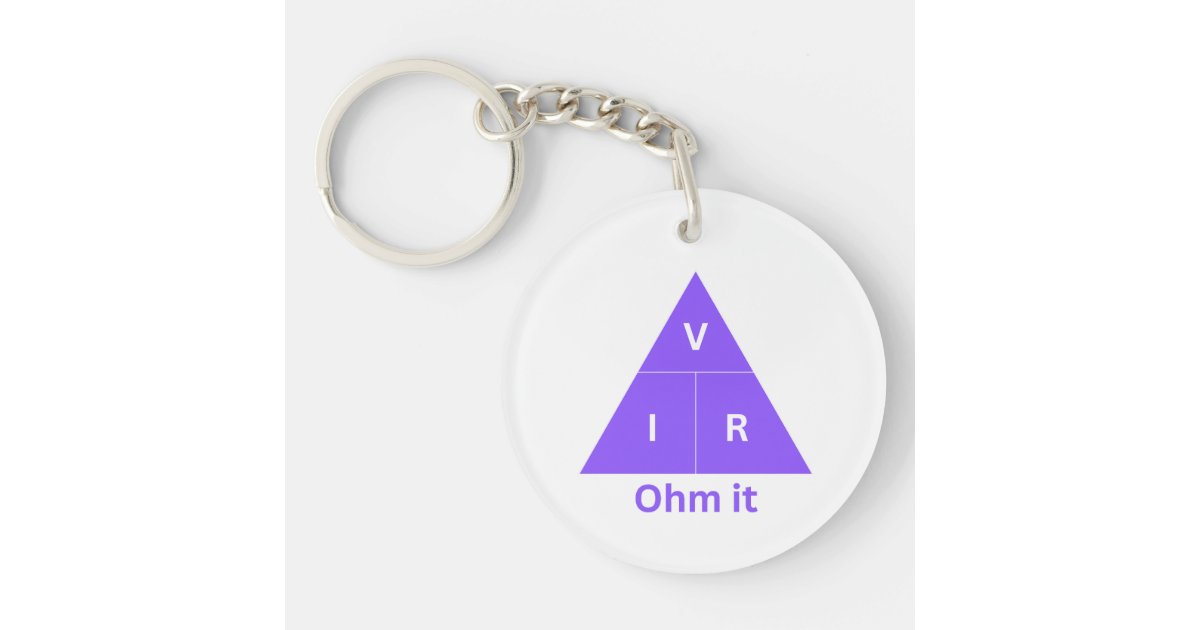 Ohm It Purple Ohm's Law Triangle Keychain | Zazzle