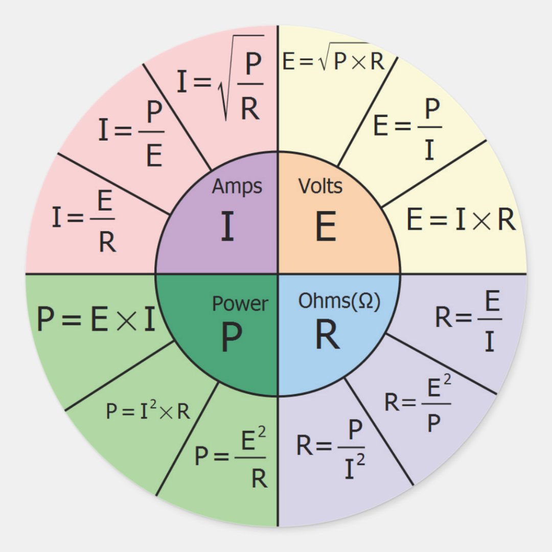 Ohm's Law Classic Round Sticker | Zazzle