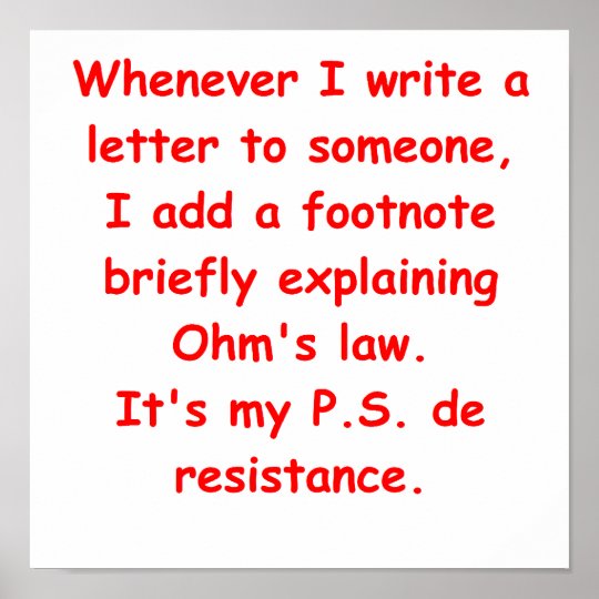 ohm's law poster | Zazzle.com