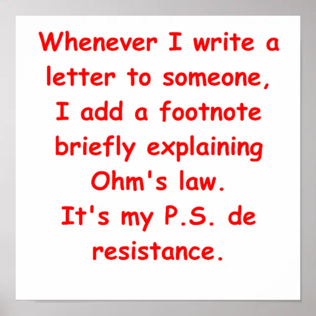 ohm's law poster | Zazzle