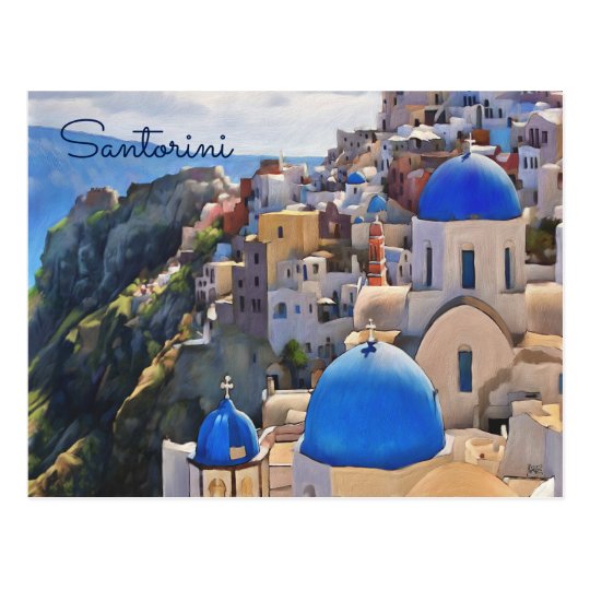 Santorini, The Greek Islands - Postcard | Zazzle.com