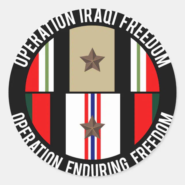 OIF - OEF 1 star Classic Round Sticker | Zazzle