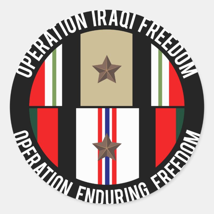 OIF - OEF 1 star Classic Round Sticker | Zazzle.com