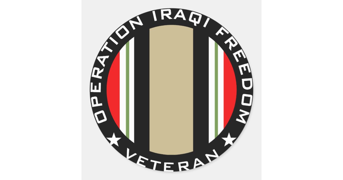 OIF Veteran Classic Round Sticker | Zazzle