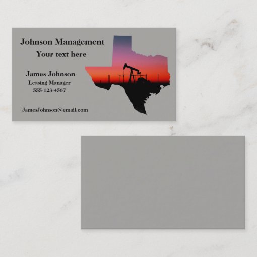 Oil And Gas Industry Business Cards Oil Pump Texas | Zazzle