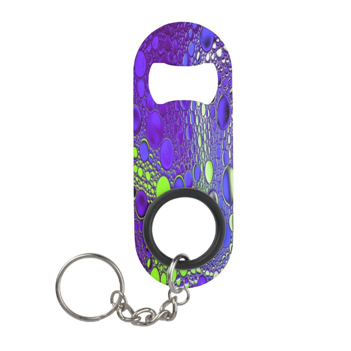 Oil and Water purple, green, and blue keychain Keychain Bottle Opener ...