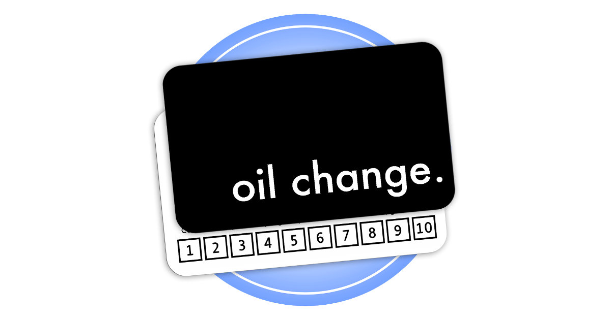 oil change. loyalty punch card | Zazzle