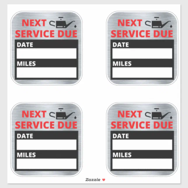 Oil Change,Next Service Due Reminder Sticker | Zazzle