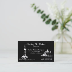 Oil Drilling Rig and Oil Pumping Units Business Card | Zazzle