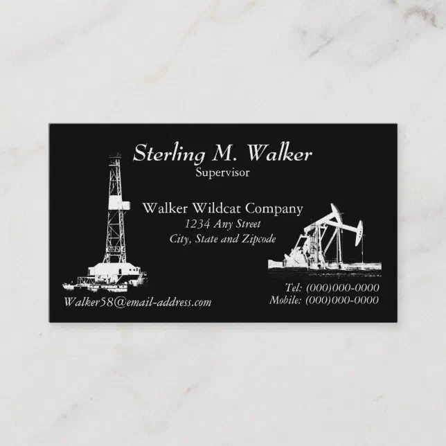 Oil Drilling Rig and Oil Pumping Units Business Card | Zazzle