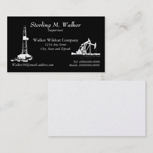 Oil Drilling Rig and Oil Pumping Units Business Card | Zazzle