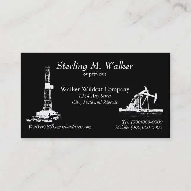 Oil Drilling Rig and Oil Pumping Units Business Card | Zazzle