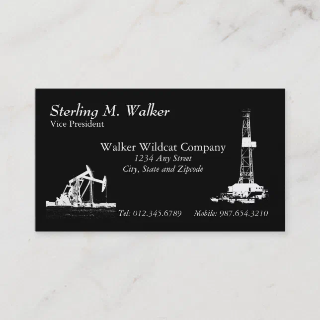Oil Drilling Rig Pumping Unit Inches Centimeter Business Card | Zazzle