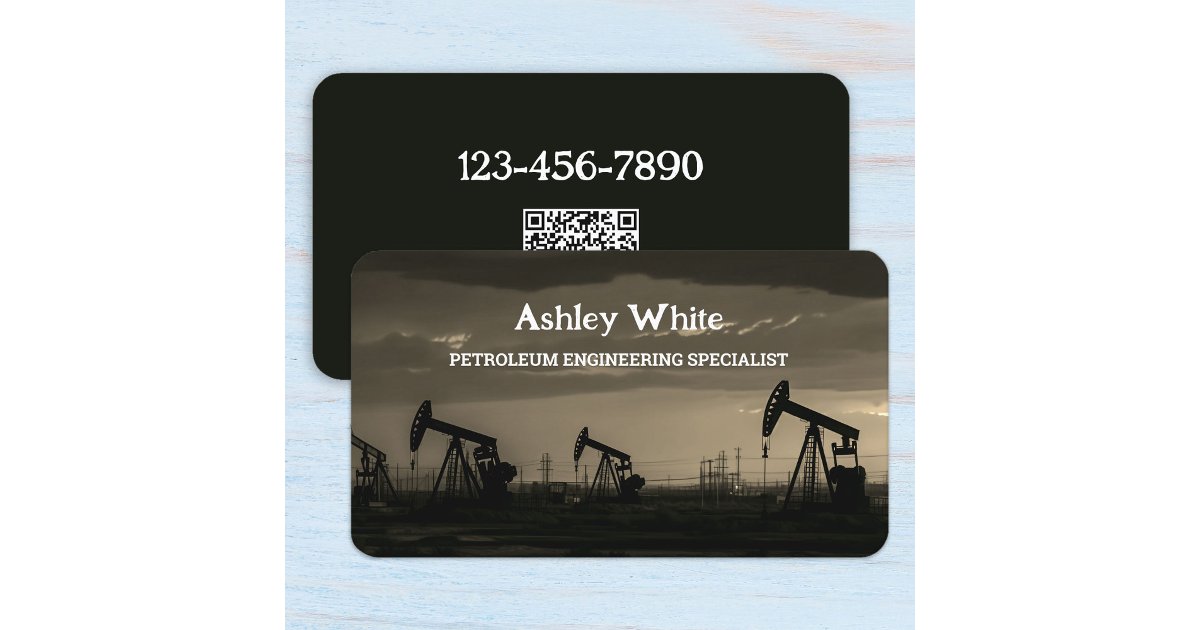 Oil Industry Petroleum QR Business Card | Zazzle
