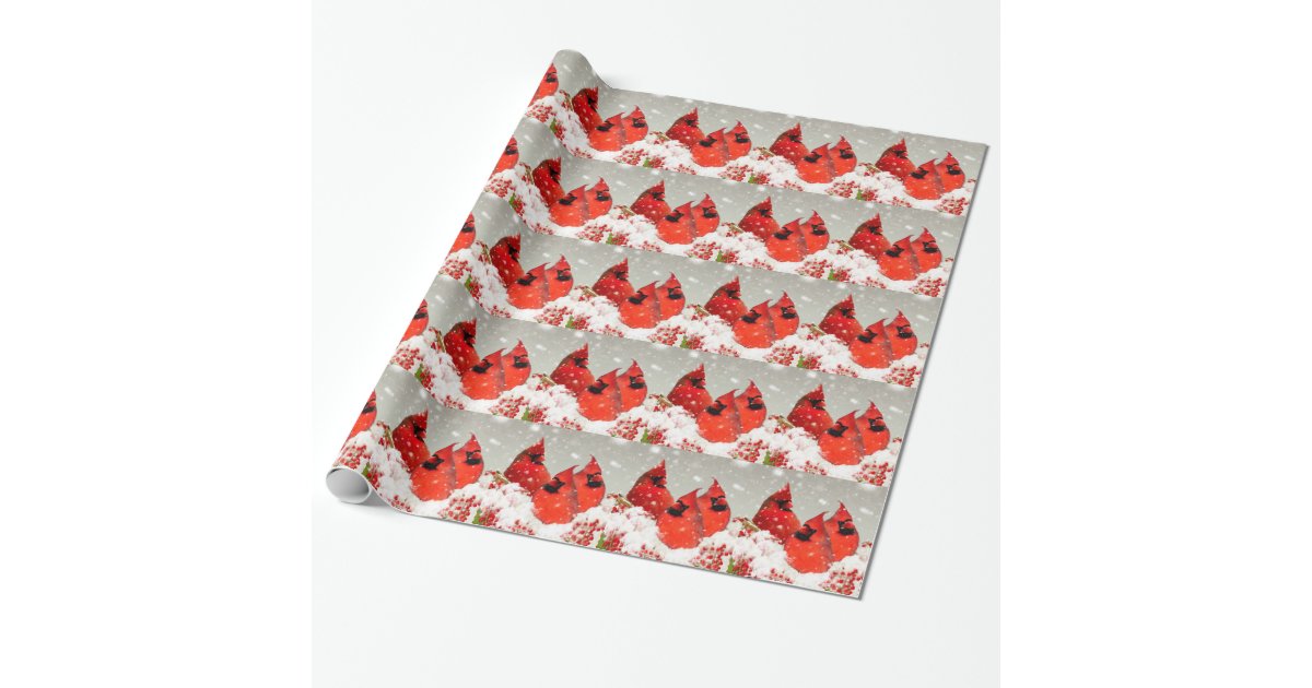 Oil Painted Red Cardinal Wrapping Paper | Zazzle
