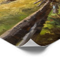 Oil painting winding path forest meadow out west poster | Zazzle
