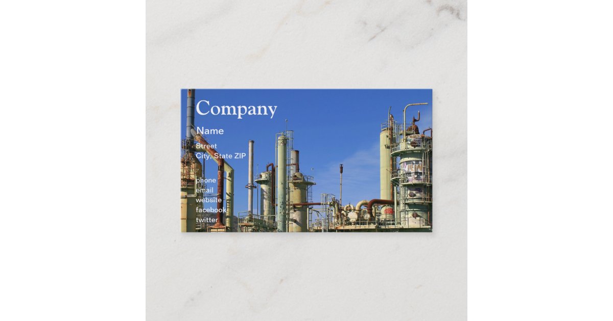 Oil Refinery Business Card | Zazzle