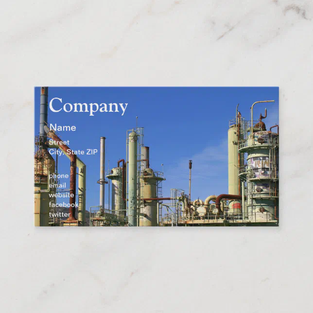 Oil Refinery Business Card | Zazzle