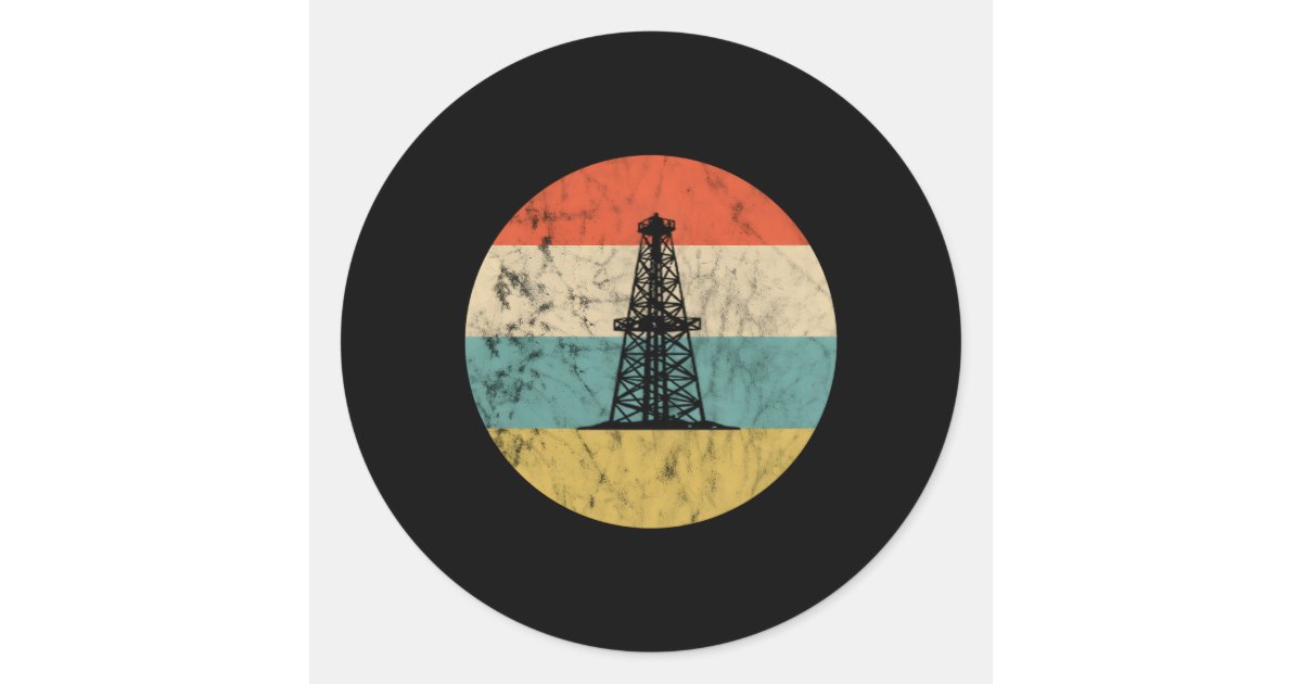 Oil Rig Oil Driller Oil Oilfield Worker Classic Round Sticker | Zazzle