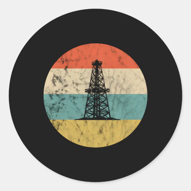Oil Rig Oil Driller Oil Oilfield Worker Classic Round Sticker | Zazzle