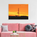 Oil Workover Rig at Sunset Canvas Print | Zazzle