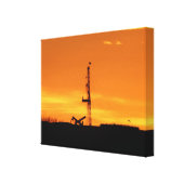 Oil Workover Rig at Sunset Canvas Print | Zazzle