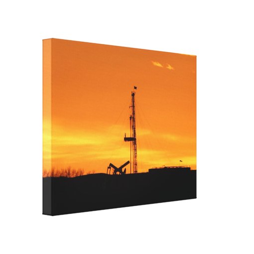 Oil Workover Rig at Sunset Canvas Print | Zazzle