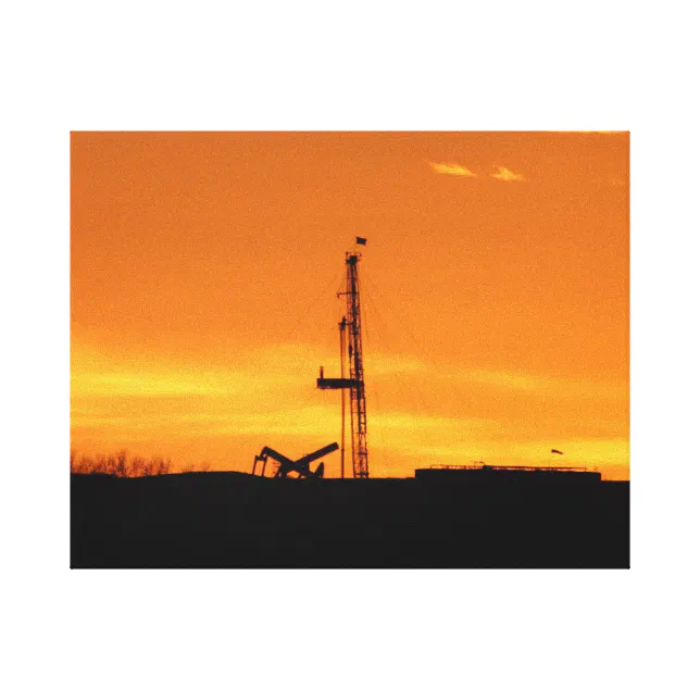 Oil Workover Rig at Sunset Canvas Print | Zazzle