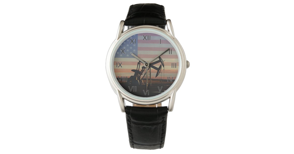Oilfield American Flag Watch | Zazzle