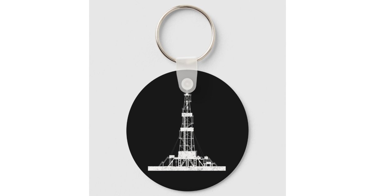 Oilfield Driller Drilling Rig Keychain | Zazzle