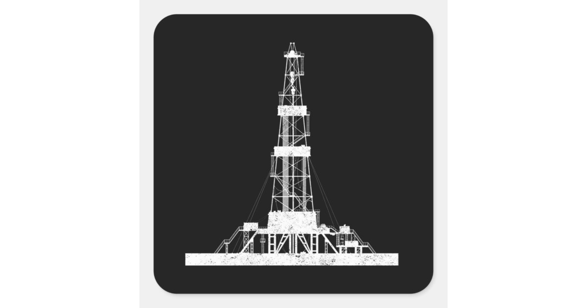 Oilfield Driller Drilling Rig Square Sticker | Zazzle