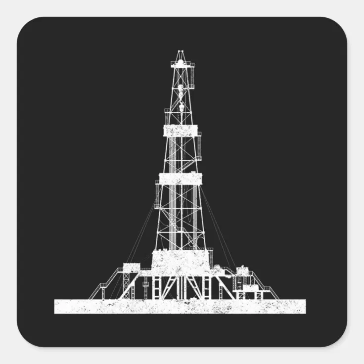 Oilfield Driller Drilling Rig Square Sticker | Zazzle