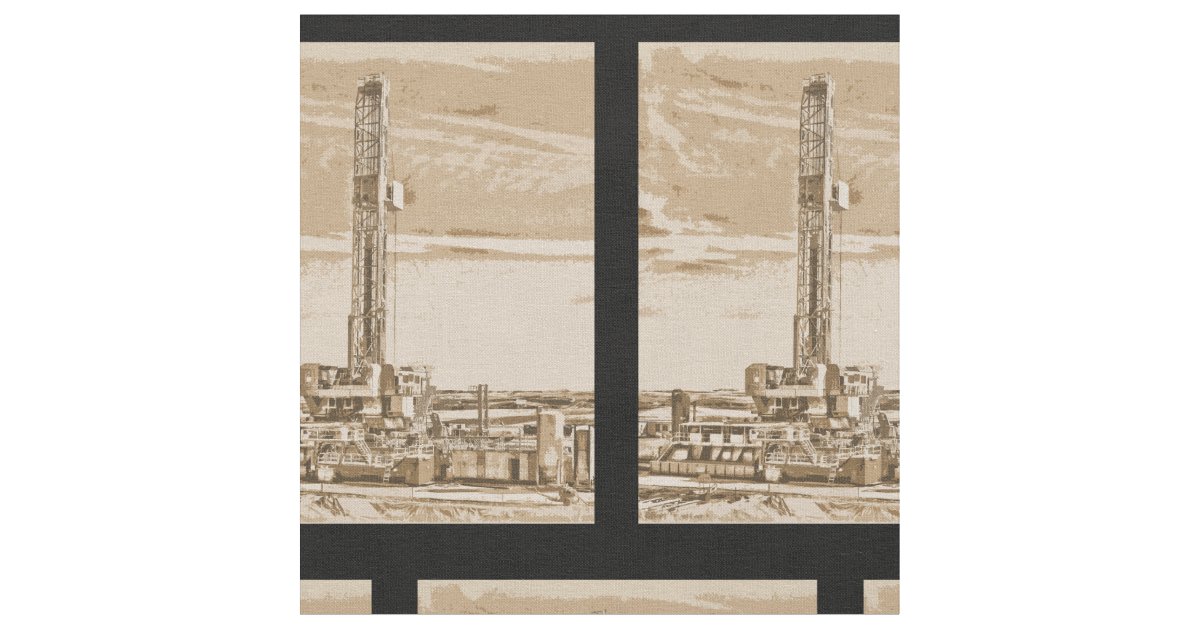Oilfield Drilling Rig Fabric | Zazzle