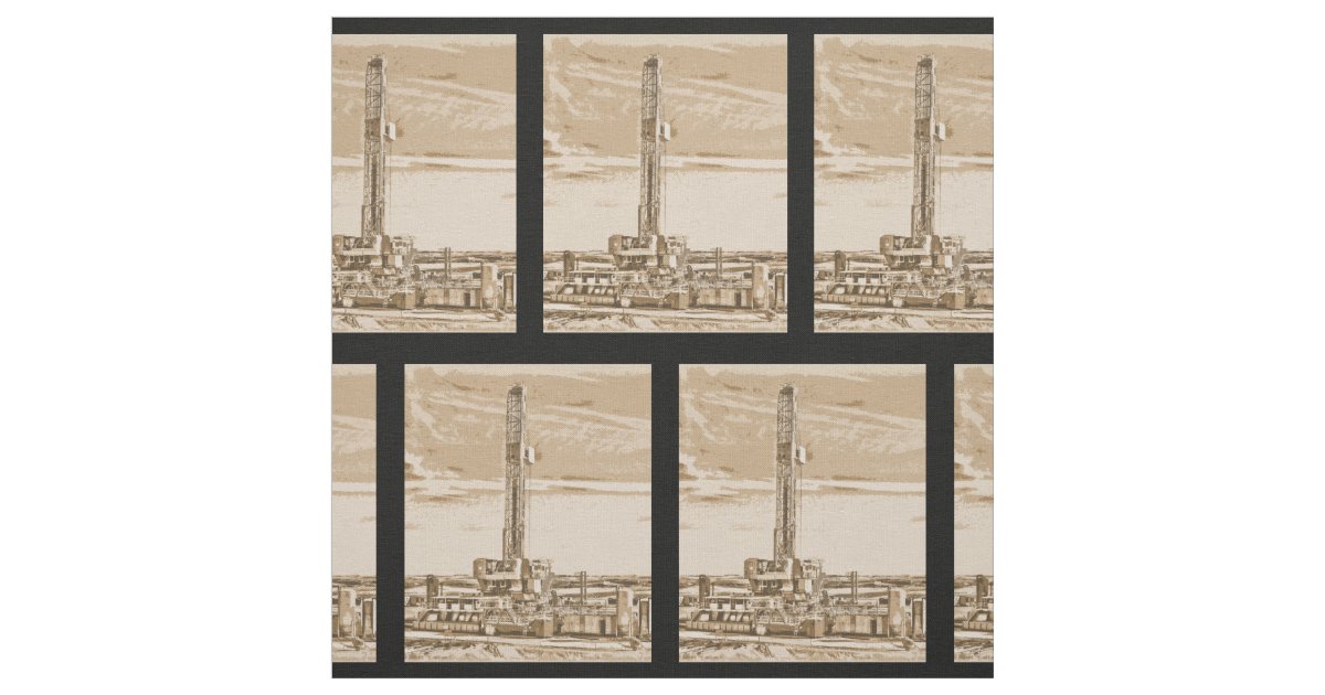 Oilfield Drilling Rig Fabric | Zazzle