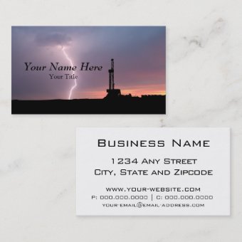 Oilfield Lightning Purple Sunrise Business Card | Zazzle