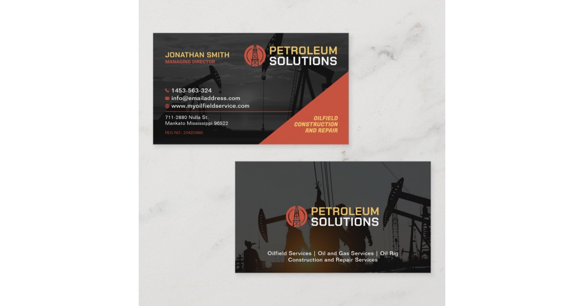 Oilfield, Oil and gas, Oil Rig, Well, Petroleum Business Card | Zazzle