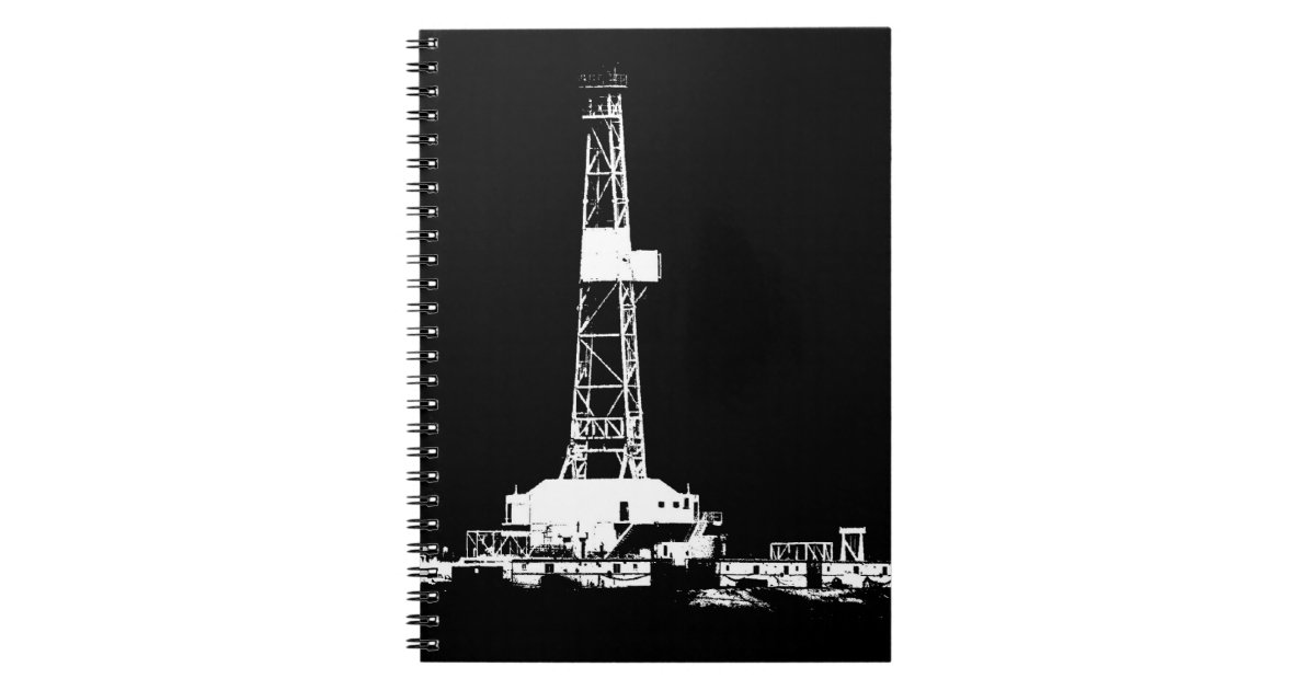 Oilfield Oil Drilling Rig Silhouette Notebook | Zazzle