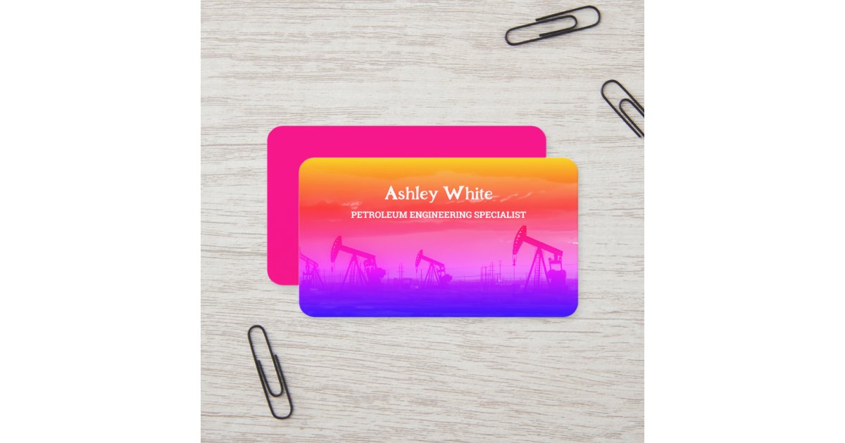 Oilfield Petroleum Custom QR Business Card | Zazzle