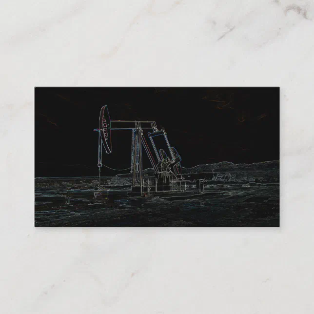 Oilfield Pumping Unit in Black Business Card | Zazzle