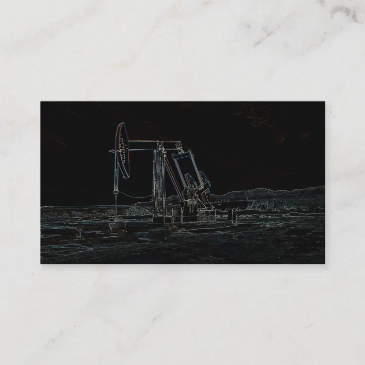 Oilfield Pumping Unit in Black Business Card | Zazzle