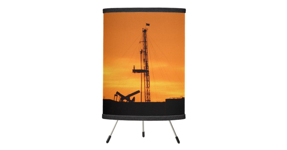 Oilfield Workover Rig and Rig Hand Tripod Lamp | Zazzle