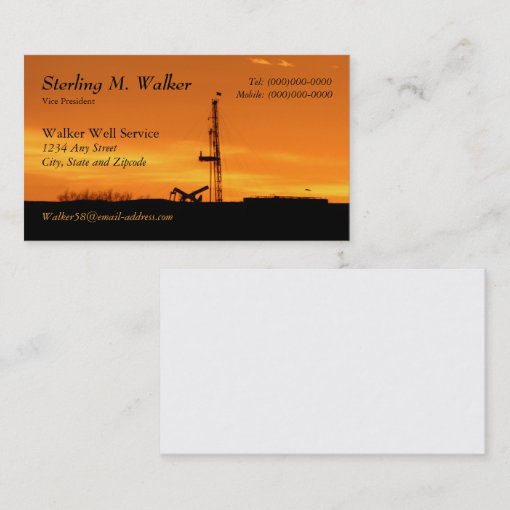 Oilfield Workover Service Rig Silhouette Business Card | Zazzle