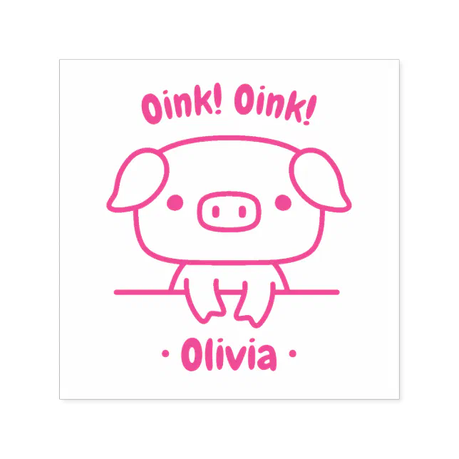 Oink Oink, Cute Little Pig, Girls Name Self-inking Stamp | Zazzle