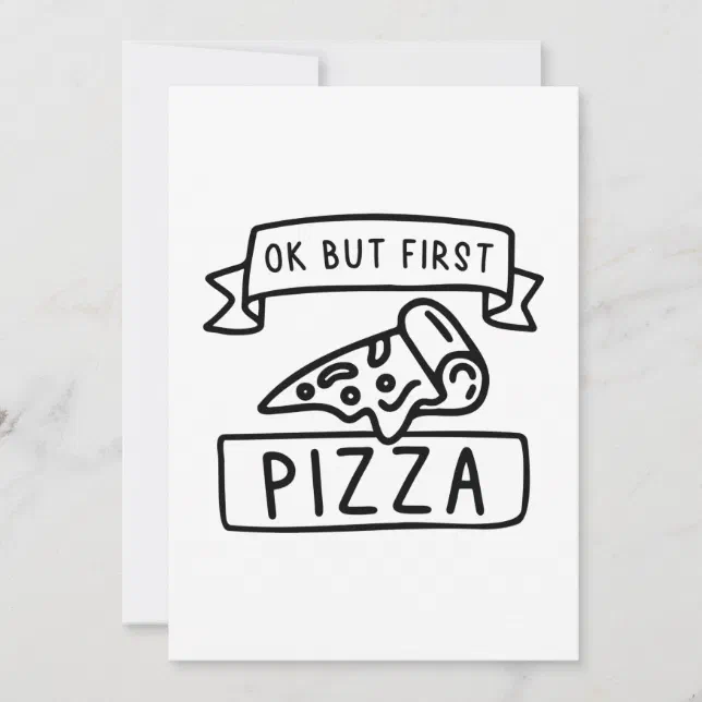 Ok But First Pizza Thank You Card | Zazzle